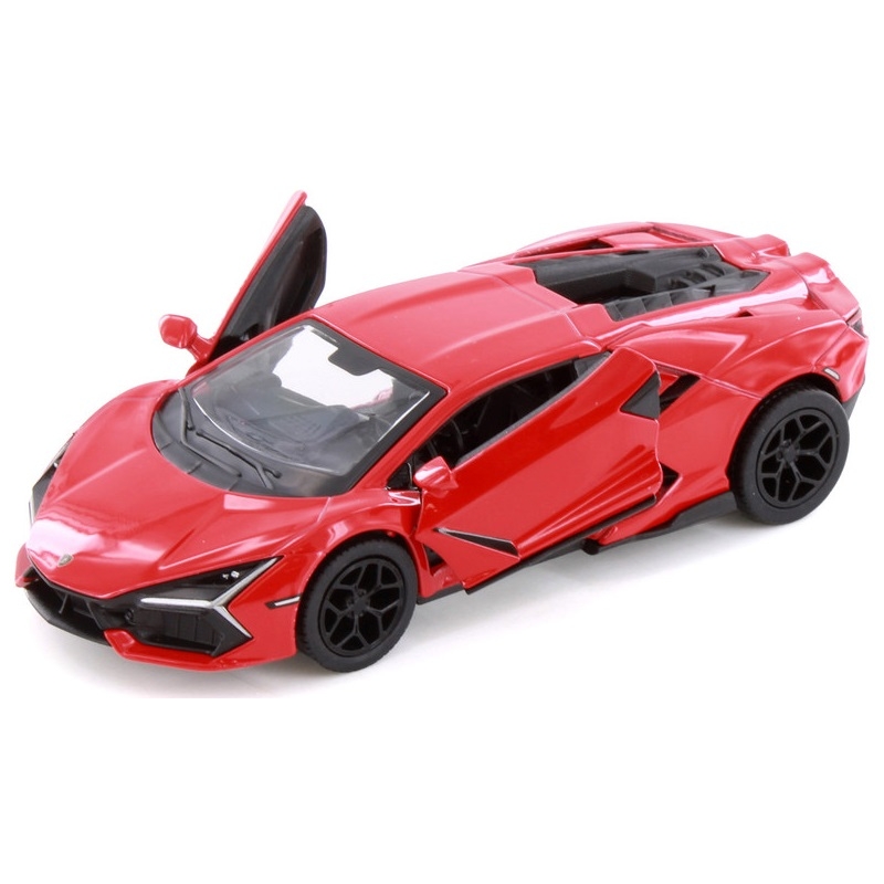 Macheta metalica Kinsmart, Lamborghini Revuelto, 12 cm, Rosu - Brandtoys.ro