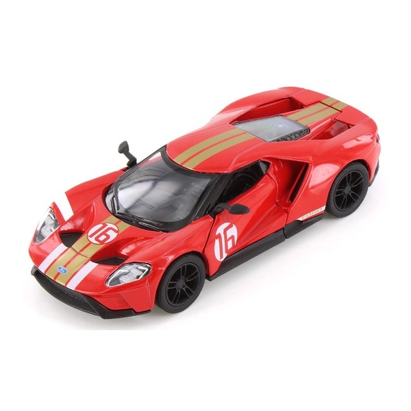Macheta metalica Kinsmart, Ford GT 2017 (Heritage Edition), 12 cm, Rosu ...