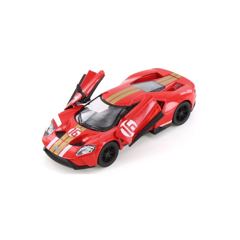Macheta metalica Kinsmart, Ford GT 2017 (Heritage Edition), 12 cm, Rosu ...