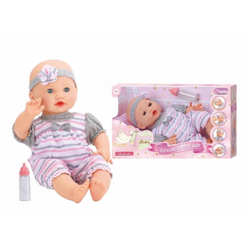 Papusa bebelus interactiv, cu miscari faciale, bea lapte, scoate sunete ...