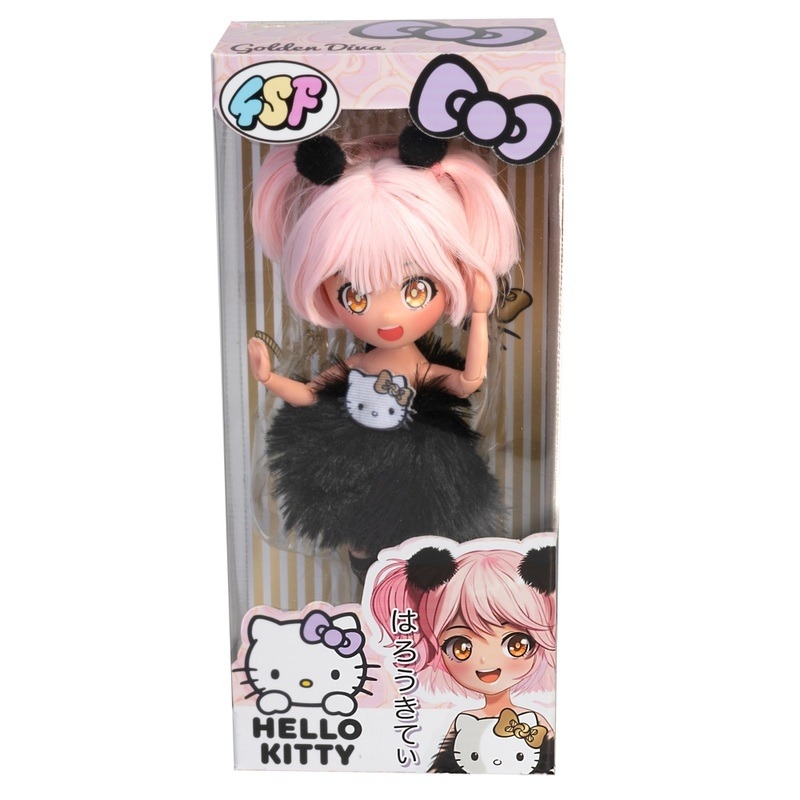 Hello Kitty – Păpușa Golden Diva, Negru/Roz, 19.5 cm - Brandtoys.ro