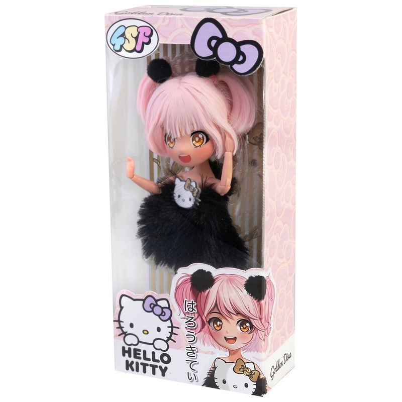 Hello Kitty – Păpușa Golden Diva, Negru/Roz, 19.5 cm - Brandtoys.ro