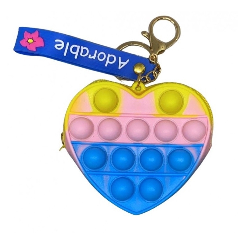 Pop it Portofel Inima Roz si Albastru, 9 cm - Brandtoys.ro