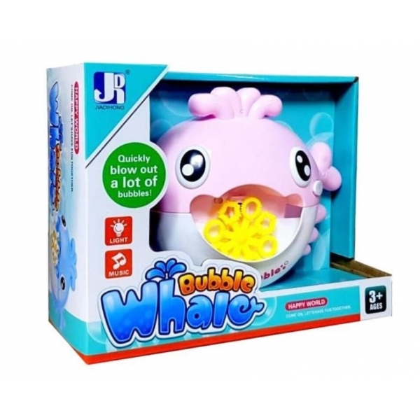 Jucarie electrica de facut baloane de sapun Balena, Roz - Brandtoys.ro