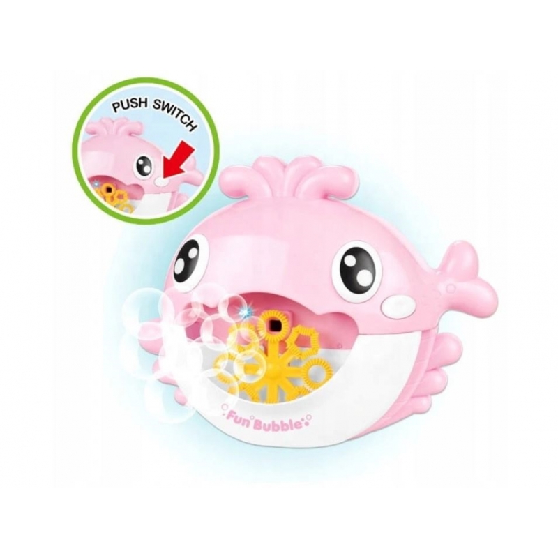 Jucarie electrica de facut baloane de sapun Balena, Roz - Brandtoys.ro