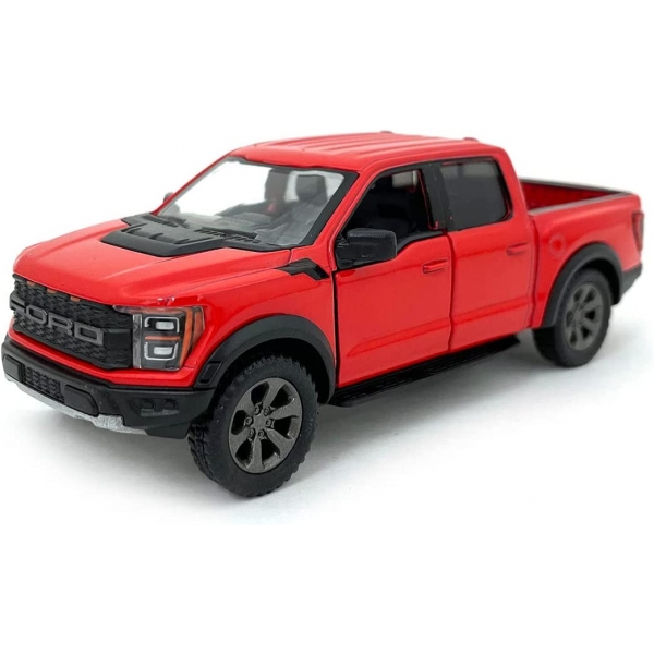 Macheta metalica Kinsmart 1:34 Ford F-150 Raptor, 12 cm, Rosu ...