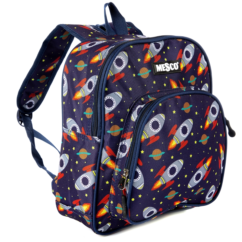 Ghiozdan de gradinita Mesco cu 2 compartimente, Univers, Bleumarin ...